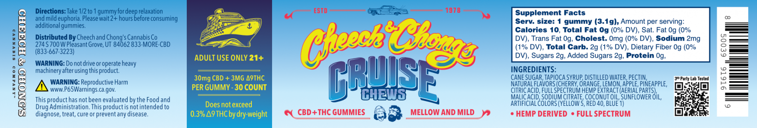 Cheech & Chong’s Cruise Chews 3 – Month Supply – Get Chong CBD | Tommy ...